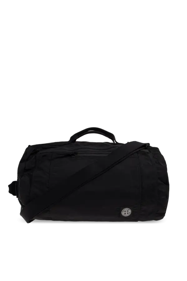 Stone Island Carry-on Bag With Logo Patch - Black