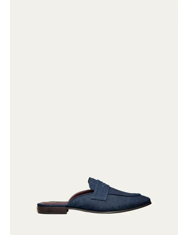 BOUGEOTTE Denim Loafer Mules