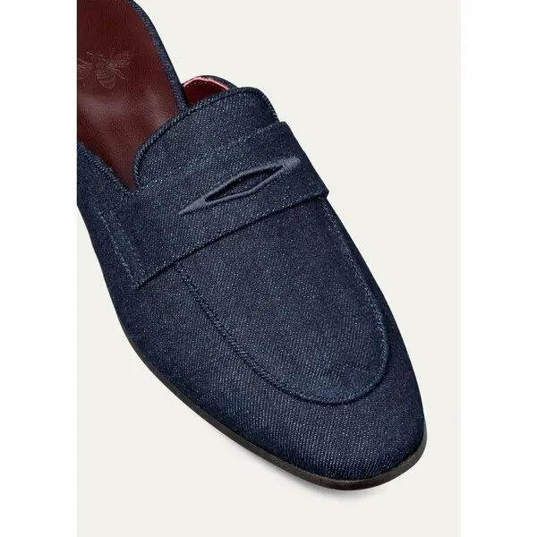 BOUGEOTTE Denim Loafer Mules
