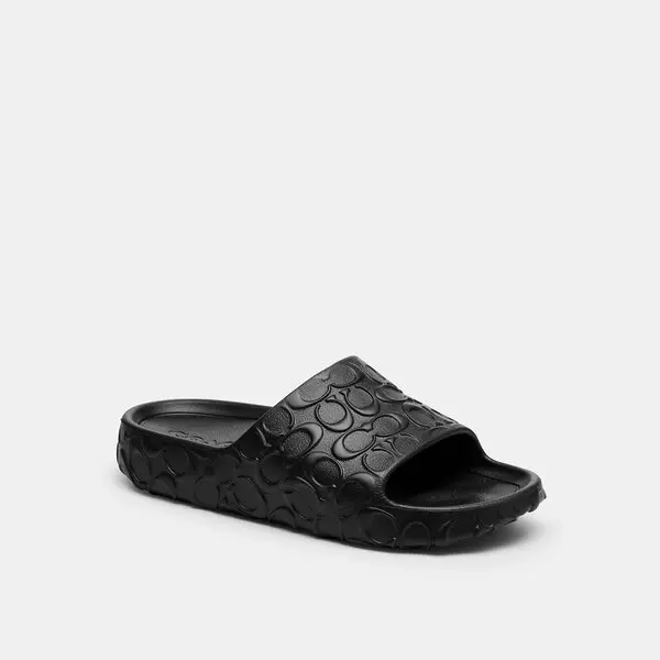 COACH OUTLET Signature Bay Slides - Black