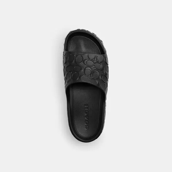 COACH OUTLET Signature Bay Slides - Black