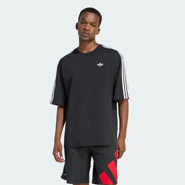 Adidas Adicolor 3-stripes Oversized Tee - Black