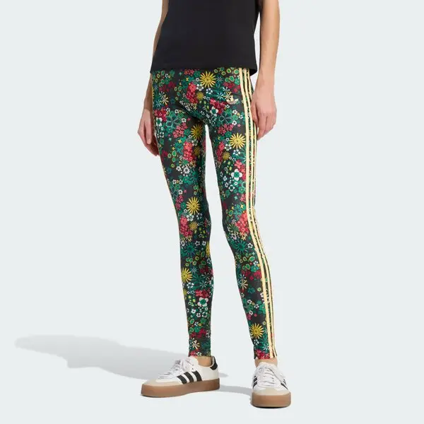Adidas Originals X Liberty London Leggings - Black / Bold Green / Collegiate Green / Yellow