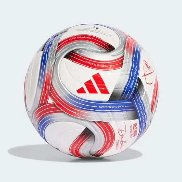 Adidas 2026 Major League Soccer Mini Ball - White / Hi-res Blue / Red / Iron Metallic