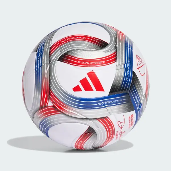 Adidas 2026 Major League Soccer League Nfhs Ball - White / Royal Blue / Red / Silver Metallic