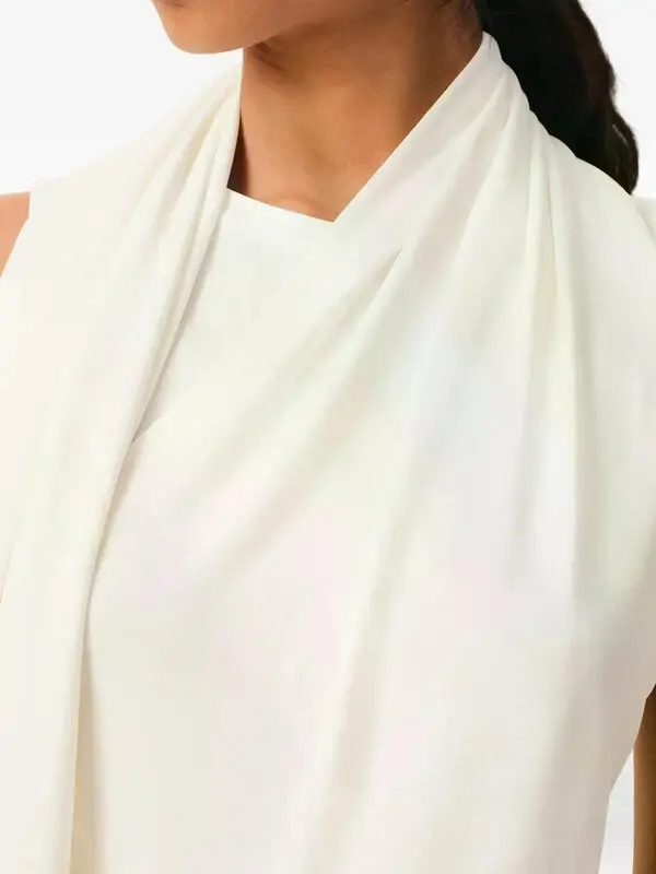AMI Paris Jersey Sleeveless Lavalliere Top - Neutrals