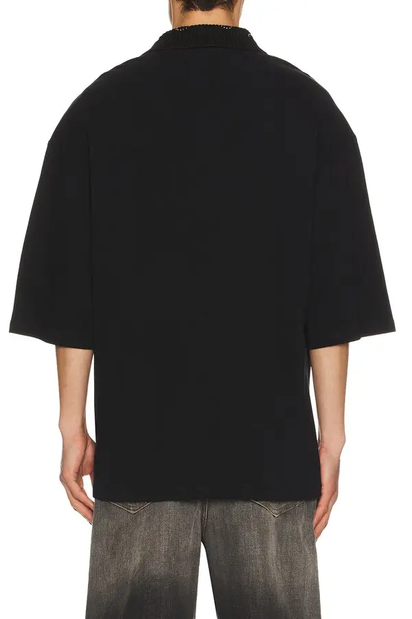 Amiri Stud Collar Oversized Polo