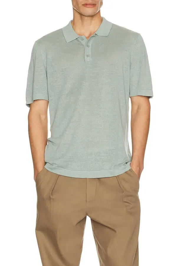 Onia Linen Sweater Polo