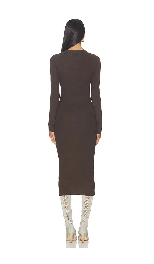 Fear Of God Ribbed Long Sleeve Dress - Brown