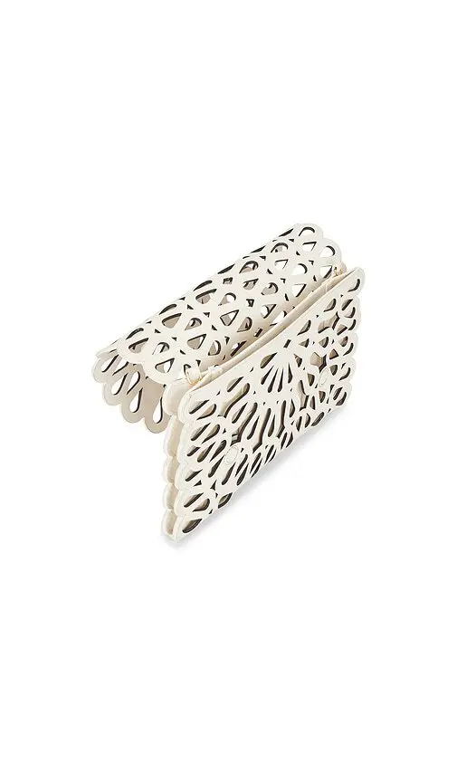 Simkhai Mccall Laser Cut Clutch - Cream