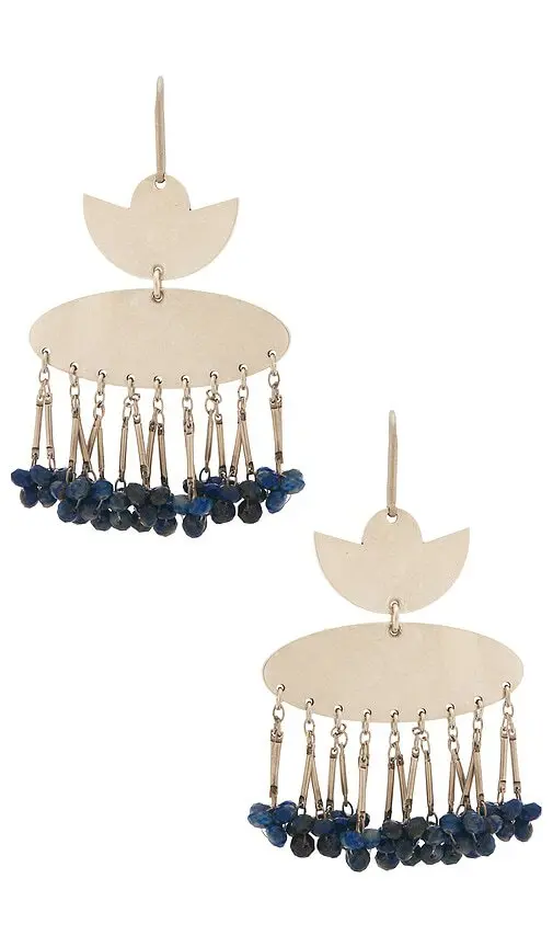 Isabel Marant Nora Fringe Earrings - Navy & Silver