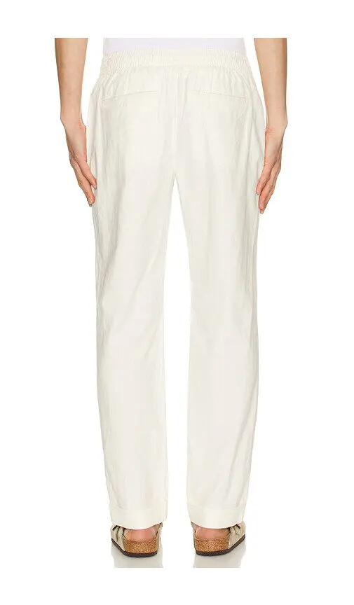 Onia Linen Cotton Stretch Cuff Pant