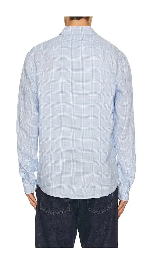 Onia Linen Long Sleeve Shirt In Blue