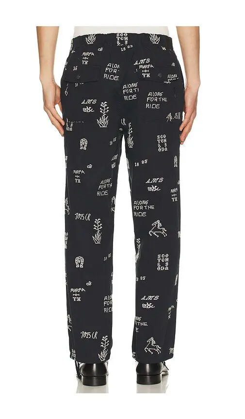 Scotch & Soda Embroidered Cotton Blend Relaxed Fit Trousers