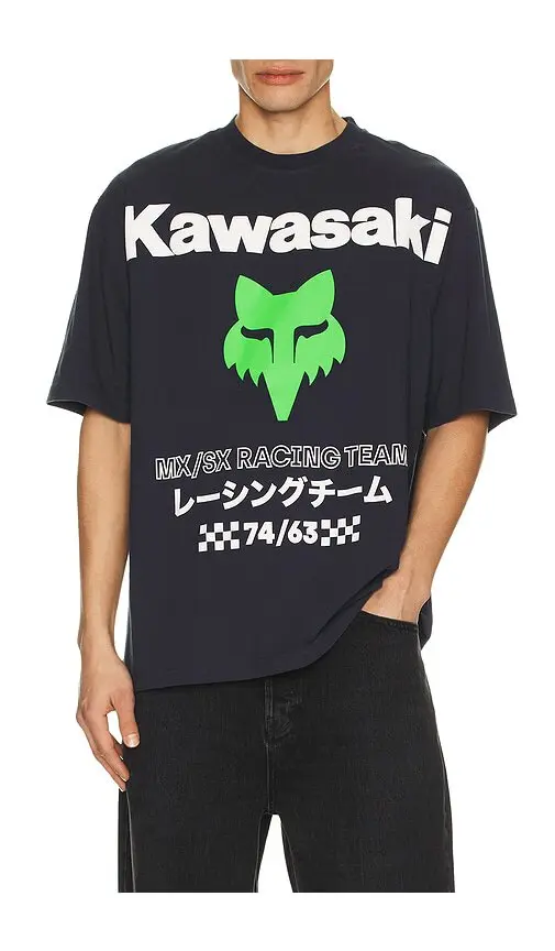 FOX RACING X Kawasaki Midweight Tee In Navy