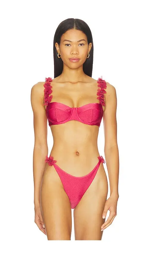 PatBO Sunstone Underwire Bikini Top - Dark Pink