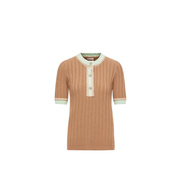 Moncler Jewel Button Wool & Cashmere Jumper - Beige