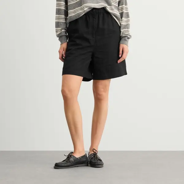 NOTHING WRITTEN Cotton-linen Blend Shorts