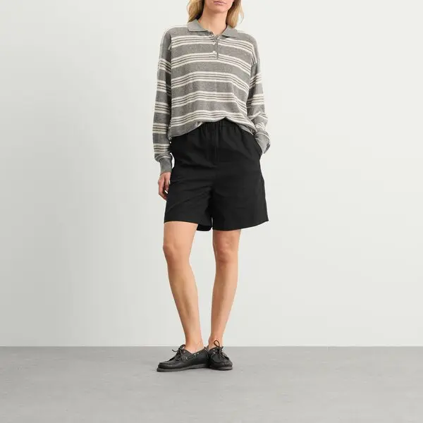 NOTHING WRITTEN Cotton-linen Blend Shorts