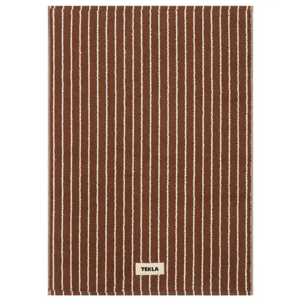 TEKLA Organic Terry Bath Mat - Rust Stripes