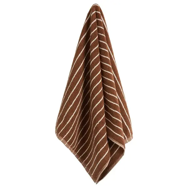 TEKLA Organic Terry Hand Towel - Rust Stripes