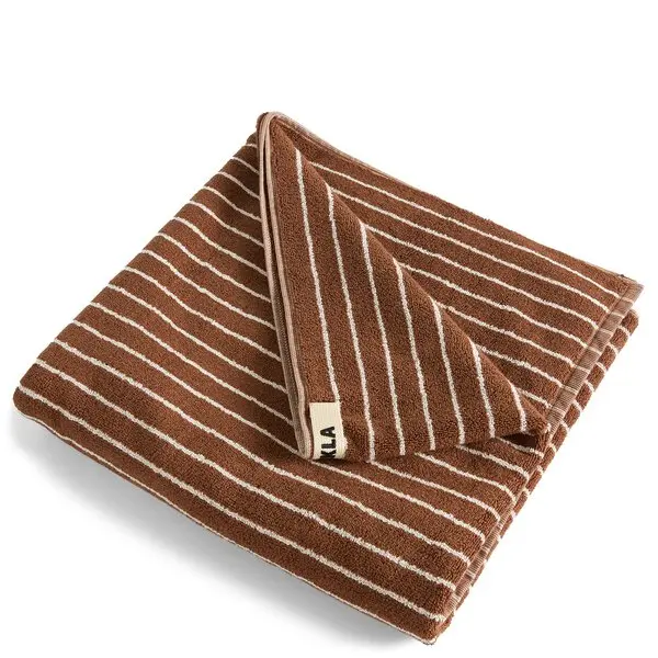 TEKLA Organic Terry Bath Towel - Rust Stripes