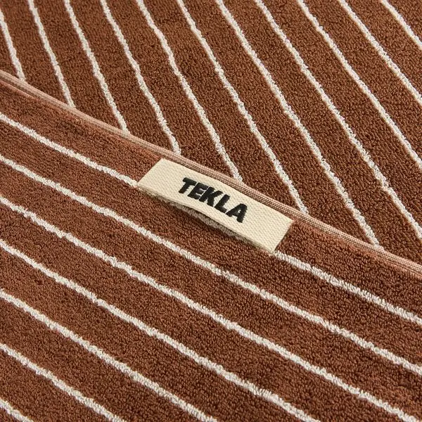 TEKLA Organic Terry Bath Towel - Rust Stripes