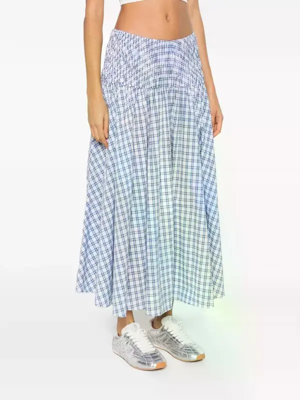 Maje Check-pattern A-line Midi Skirt