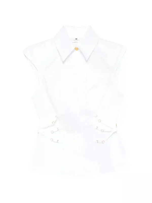 Elisabetta Franchi Sleeveless Cotton Shirt - White