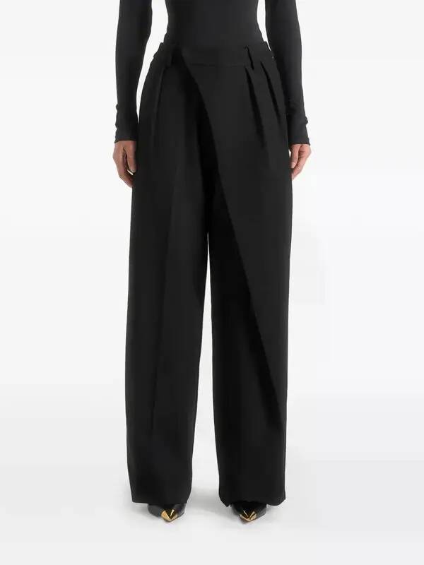 Manière De Voir Tailored Wrap Pleat Wide-leg Trousers