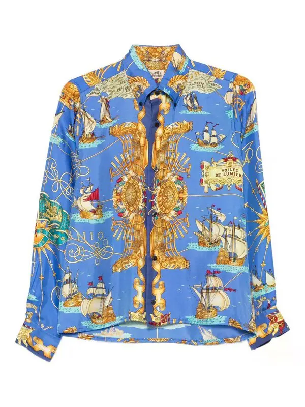 Hermès 1990s Silk Printed Shirt
