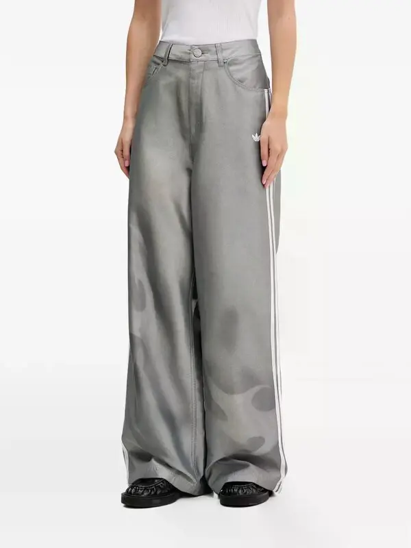 Adidas Stripe-detail Wide Leg Jeans
