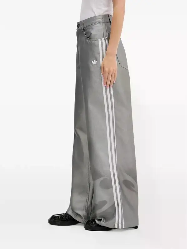 Adidas Stripe-detail Wide Leg Jeans