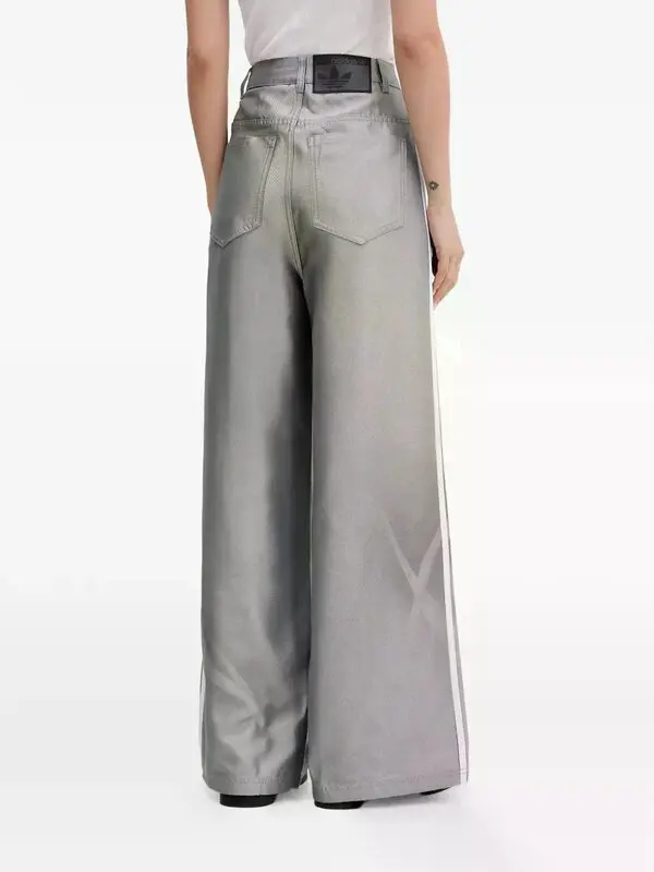 Adidas Stripe-detail Wide Leg Jeans