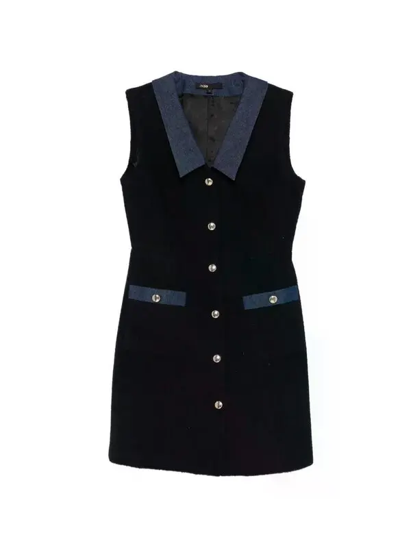 Maje Patch-pocket Mini Dress - Blue