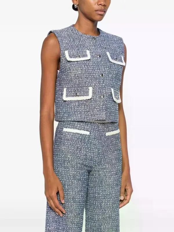 Maje Sleeveless Button-front Tweed Vest