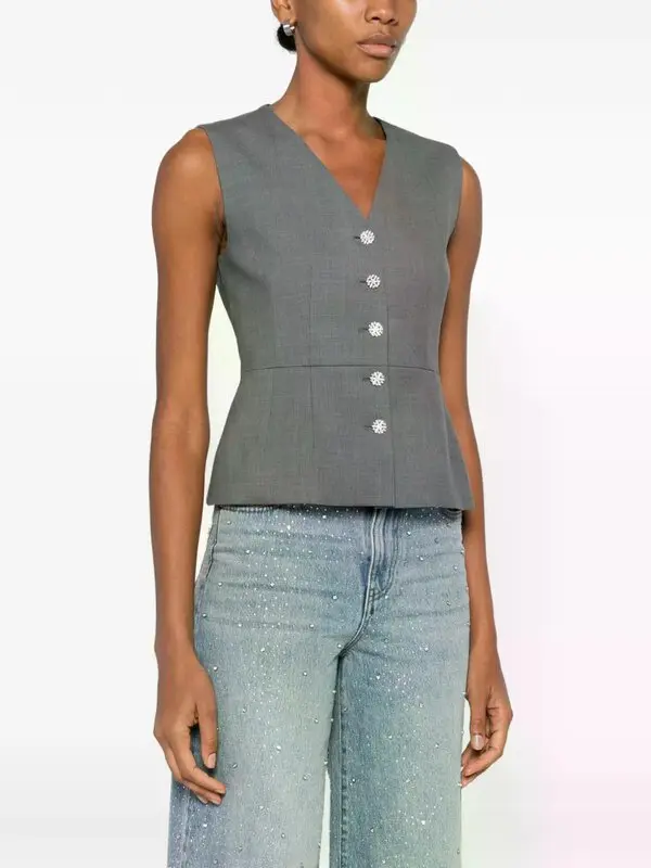Maje Sleeveless Button Detailed Waistcoat - Grey