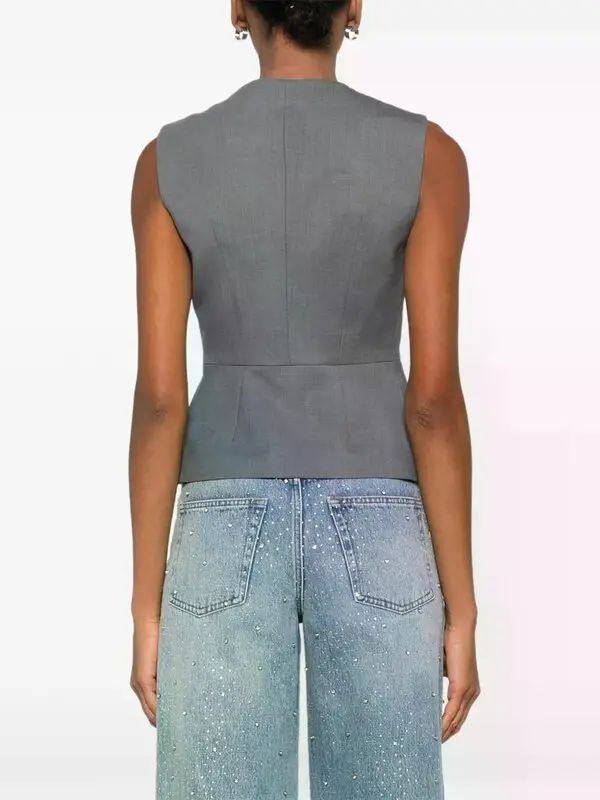 Maje Sleeveless Button Detailed Waistcoat - Grey