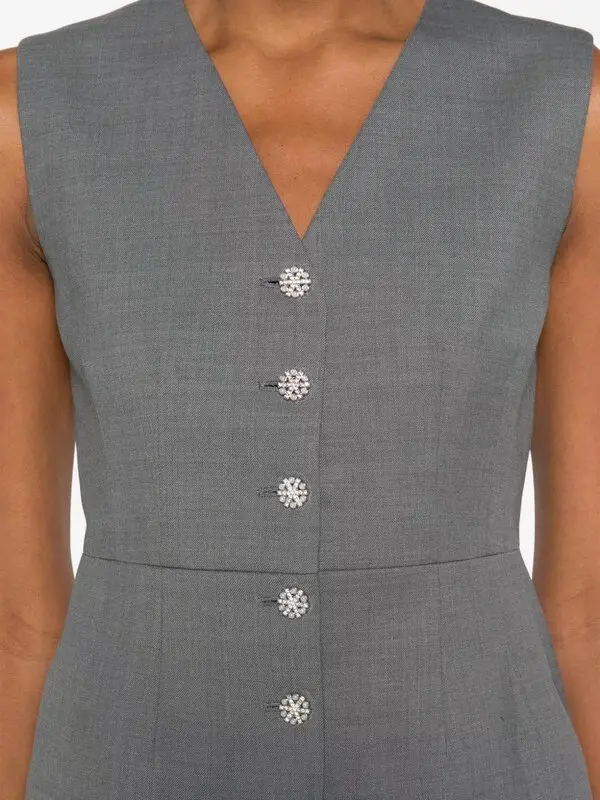 Maje Sleeveless Button Detailed Waistcoat - Grey