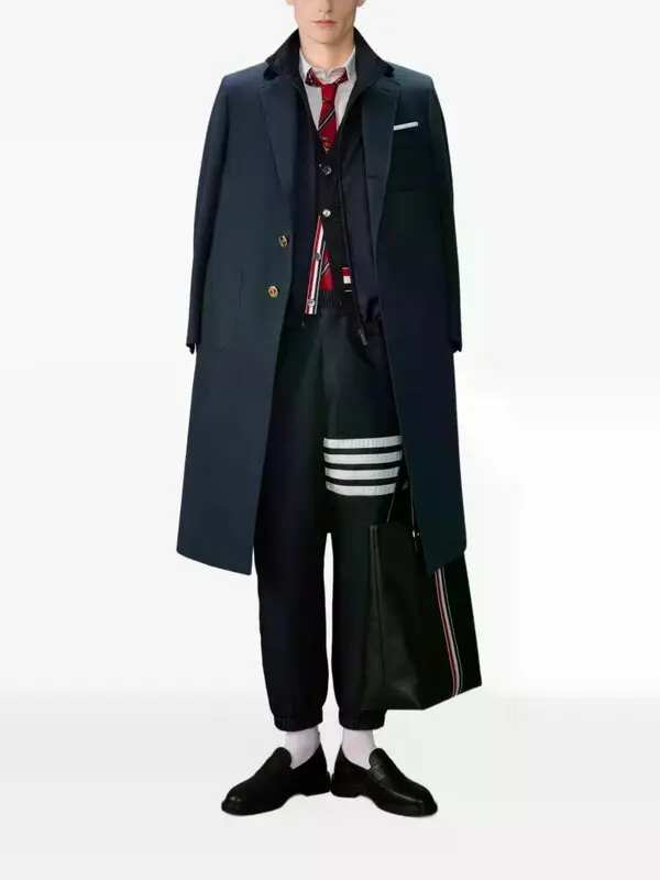 Thom Browne V-neck Stripe-detailed Cardigan - Blue