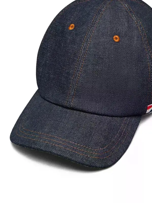 Thom Browne Selvedge Denim Baseball Cap - Blue