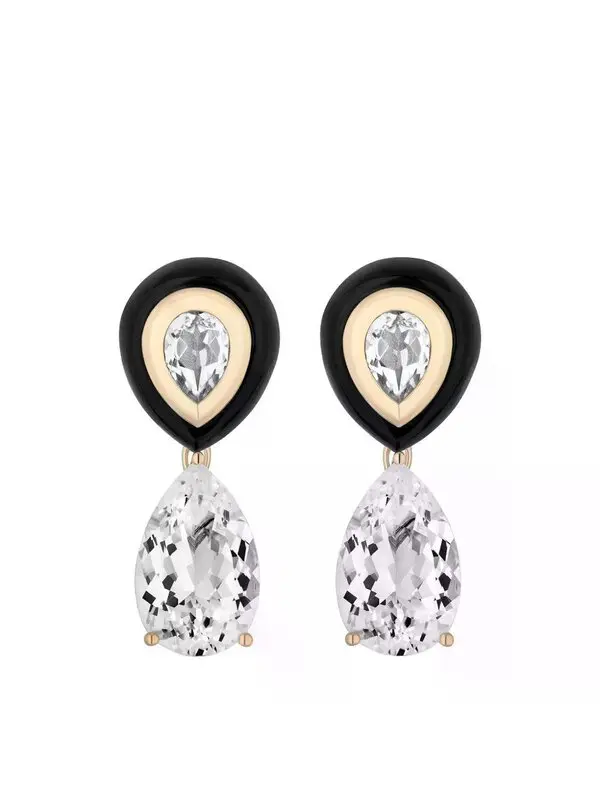 MASON AND BOOKS Adela White Topaz Earrings - Black