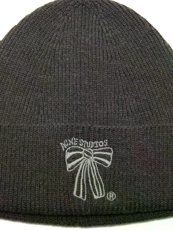 Acne Studios Bow-embroidered Beanie Hat