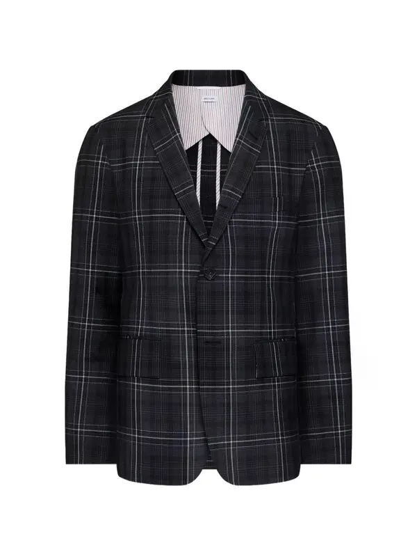 Thom Browne Plaid-pattern Single-breasted Blazer