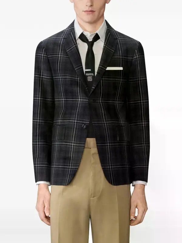 Thom Browne Plaid-pattern Single-breasted Blazer