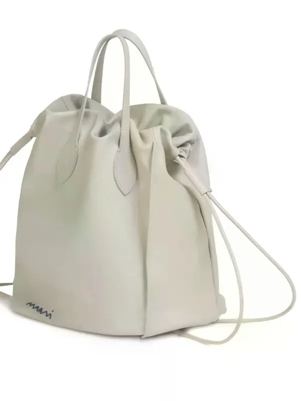 Marni Leather Scrunchie Backpack - Grey