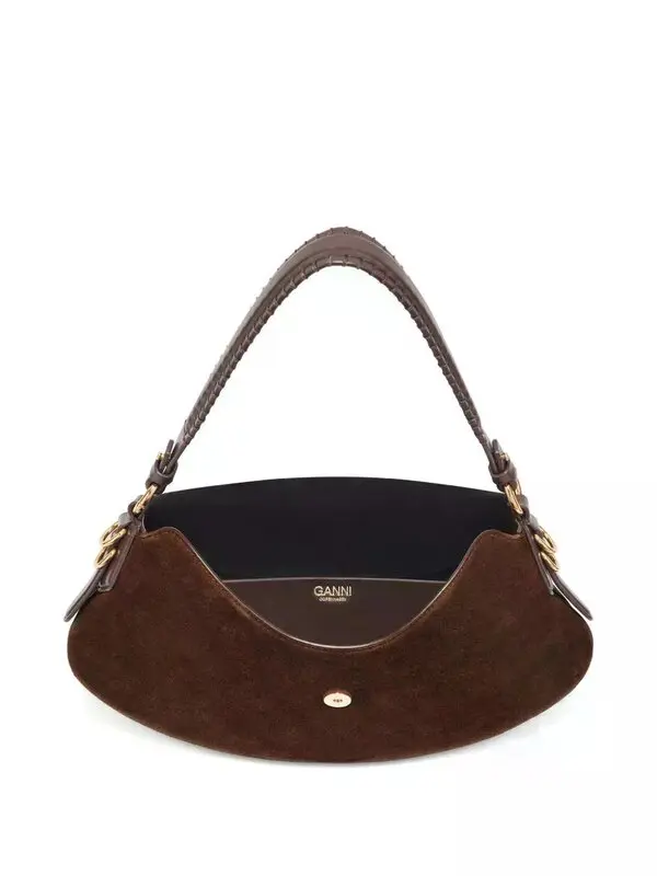 GANNI Suede Shoulder Bag - Brown
