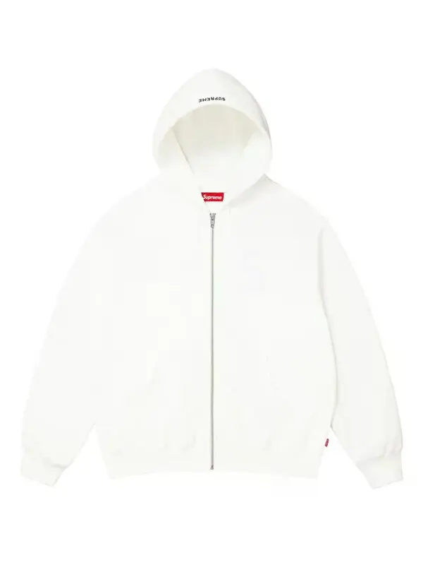 Supreme Logo Zip-up Hoodie - White