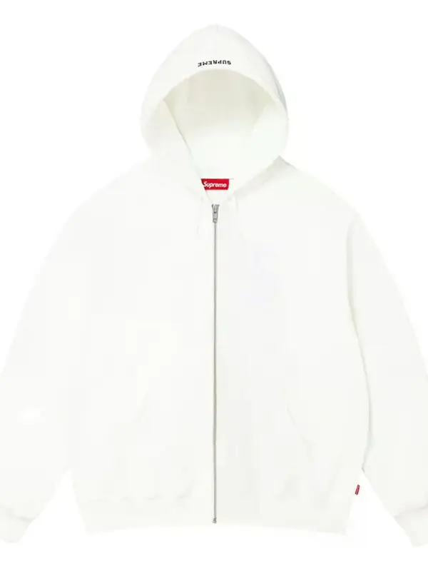 Supreme Logo Zip-up Hoodie - White