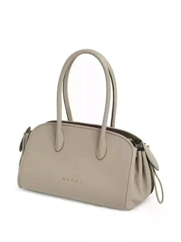 Marni Tulipea Leather Tote Bag - Grey
